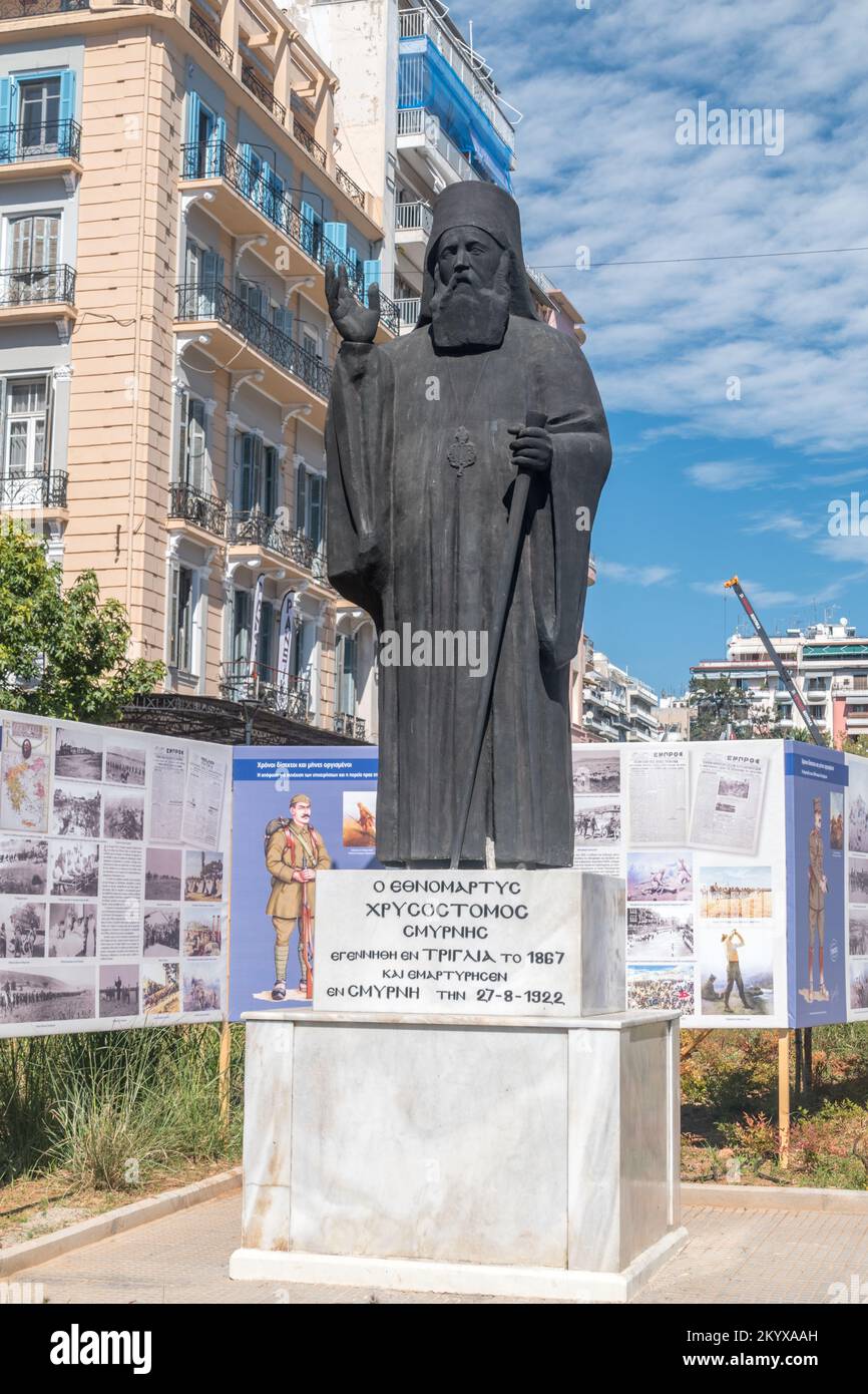 Thessaloniki, Greece - September 29, 2022: Statue of Saint Chrysostomos ...