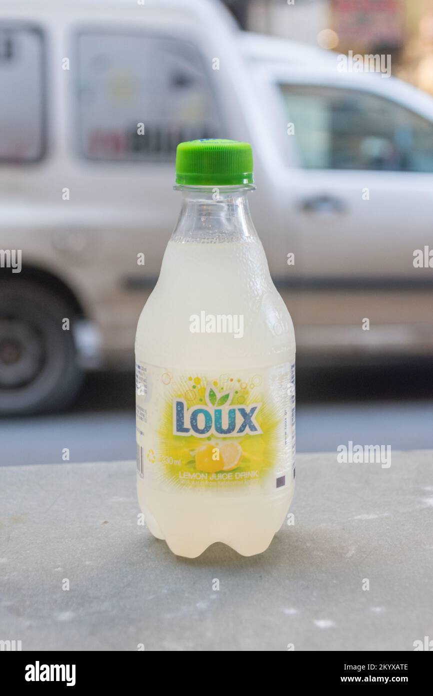 Thessaloniki, Greece - September 29, 2022: Loux lemon juice drink Stock ...