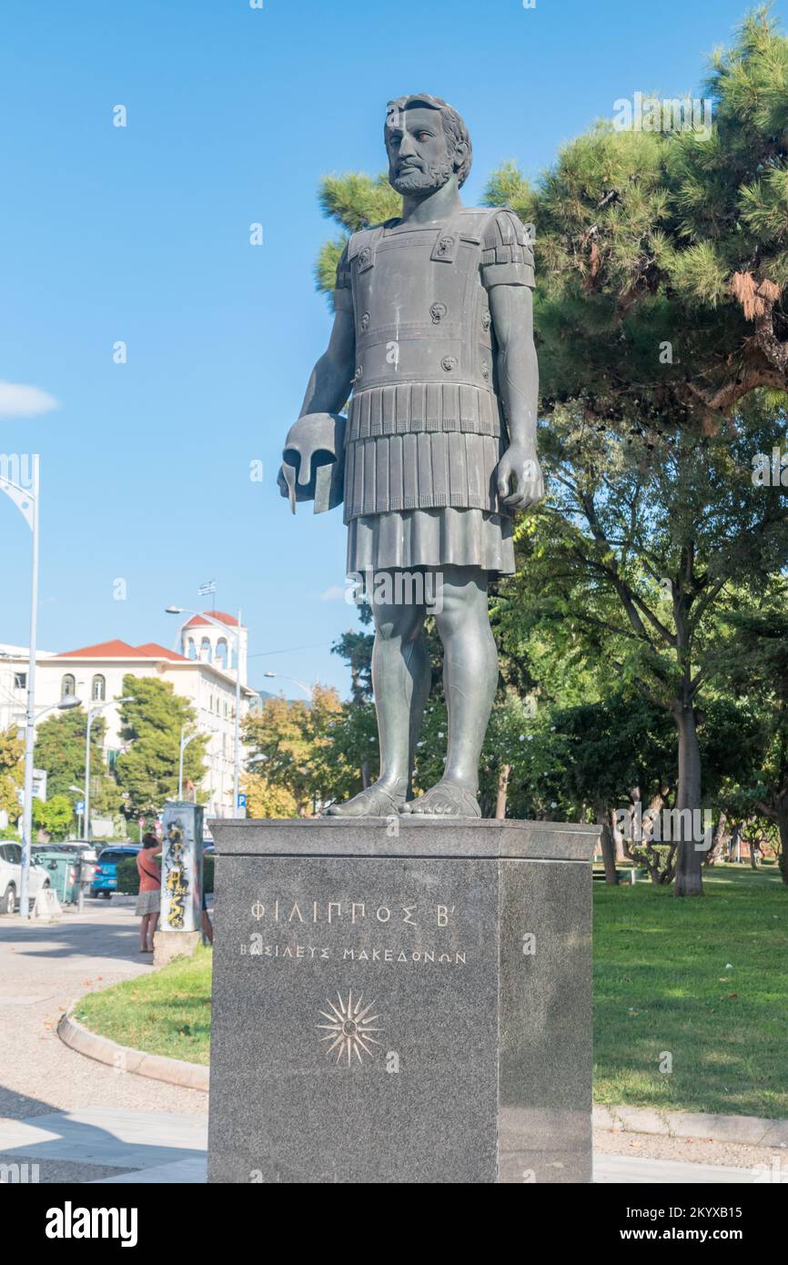 Thessaloniki, Greece - September 29, 2022: Statue of Philip II, King of ...