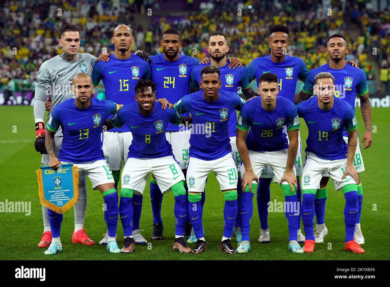 Brazil starting line up during the FIFA World Cup Group G match at the ...