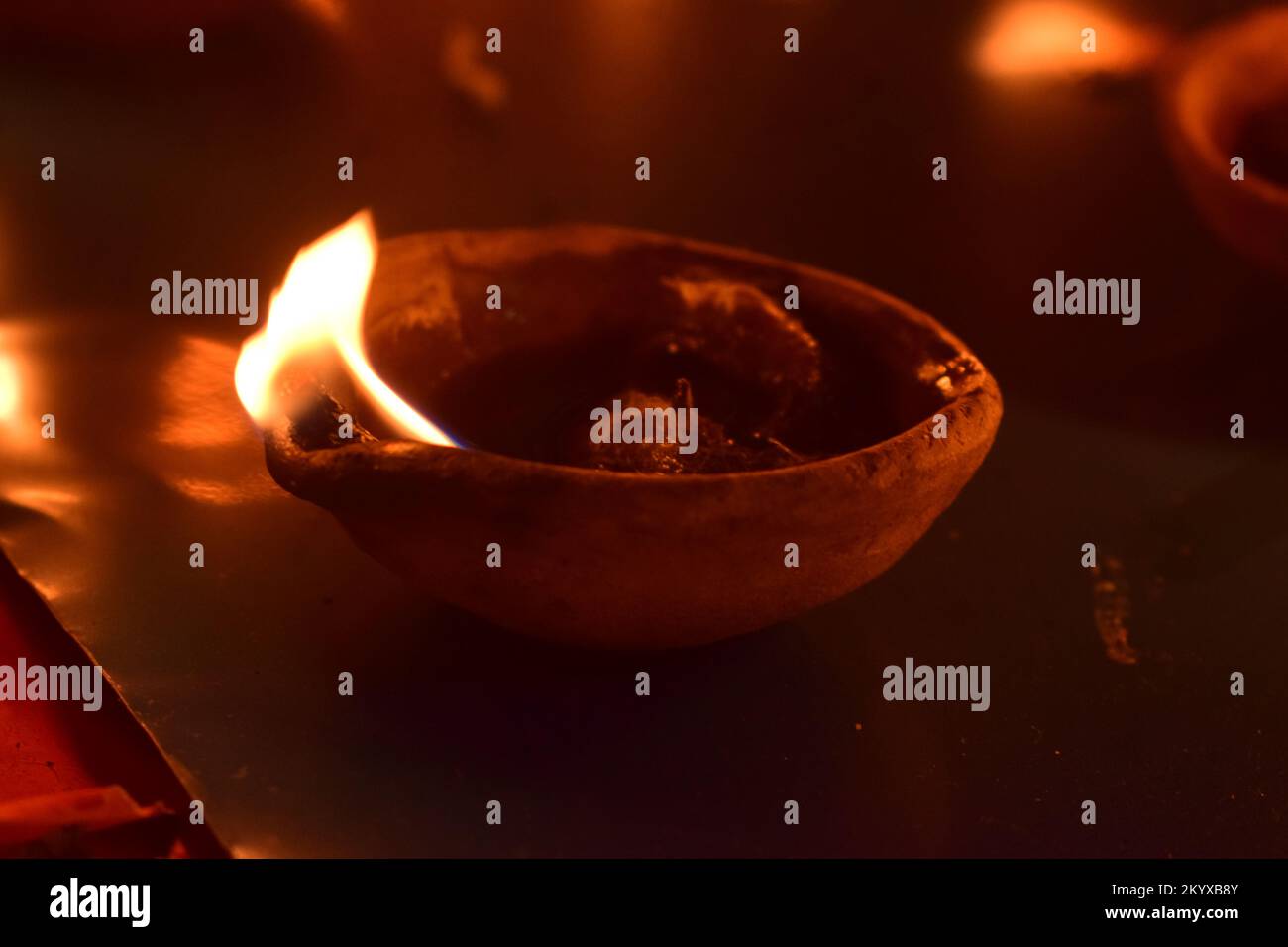 Beautiful Handmade Designer Clay Lamp Stock Photo - Alamy