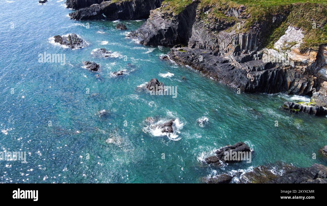 Beautiful sea rocks and turquoise water. Seascape top view. Beautiful ...