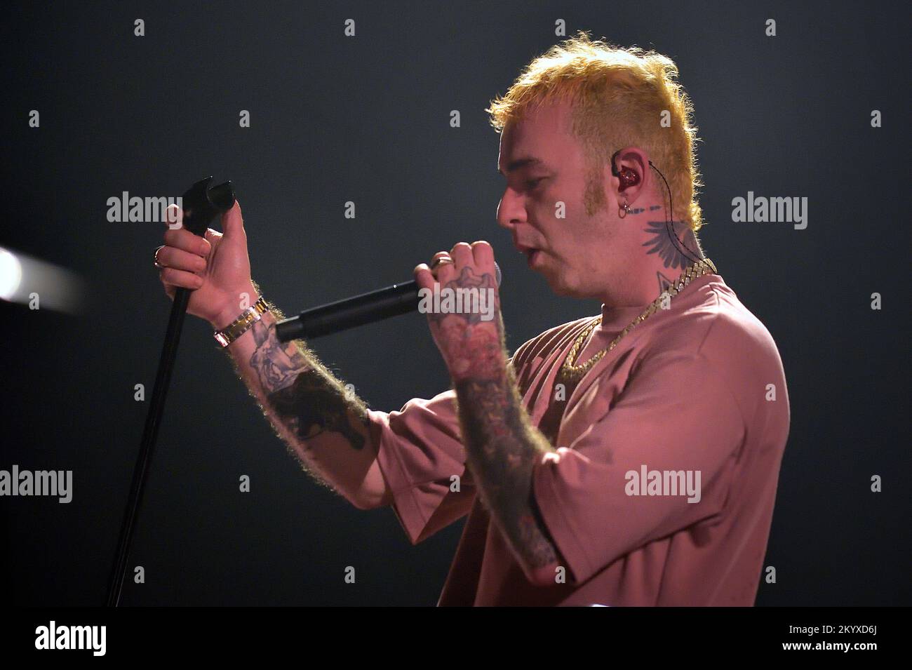 Rome, Italien. 29th Nov, 2022. Italian singer Salmo pseudonym of ...