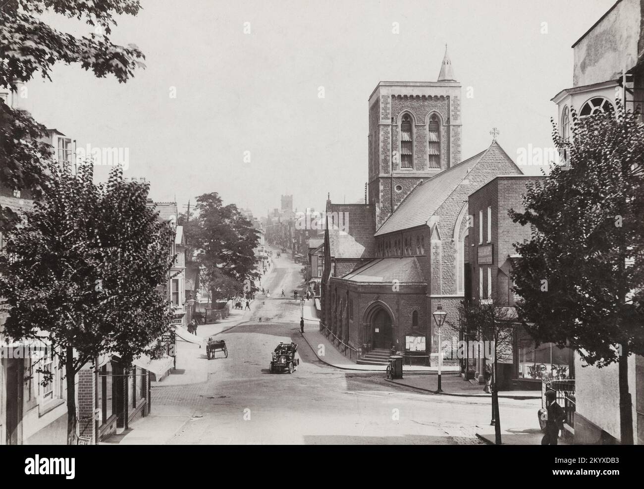 Vintage photograph - 1909 - High Street and St Nicholas Church ...