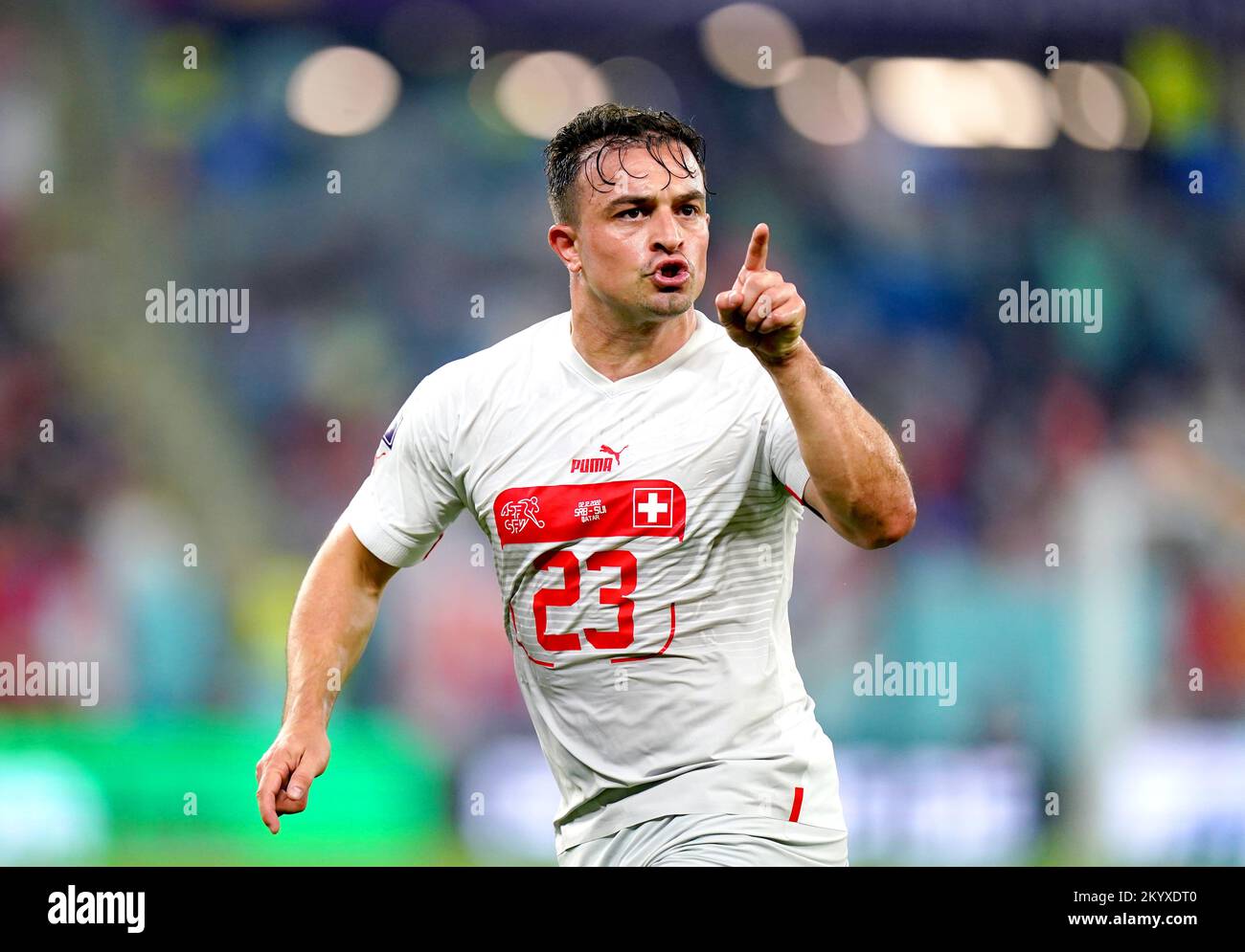Switzerland's Xherdan Shaqiri celebrates scoring their side's first ...