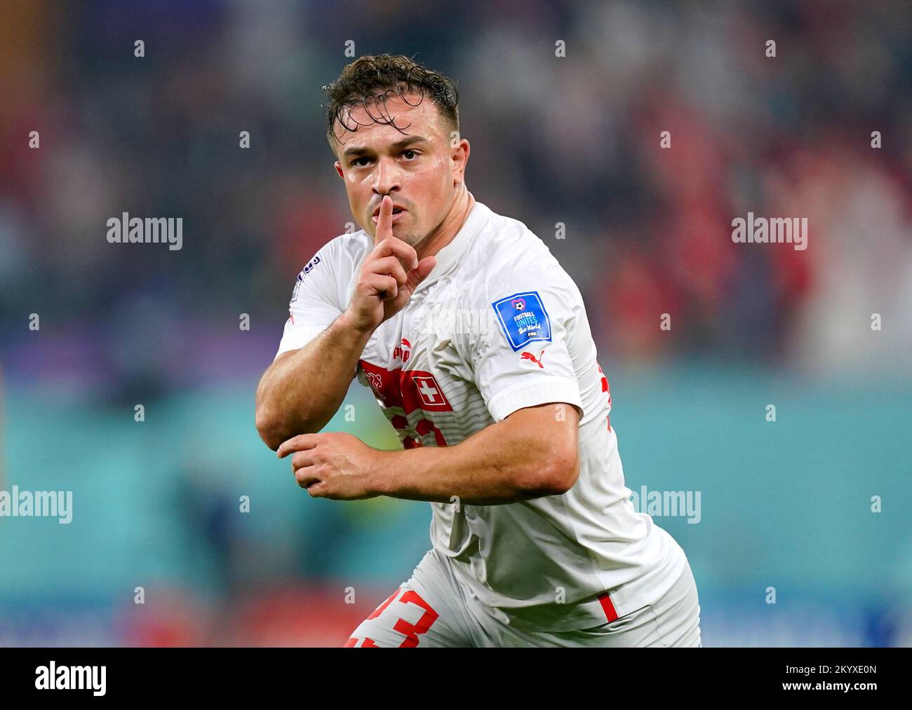 Switzerland's Xherdan Shaqiri celebrates scoring their side's first ...