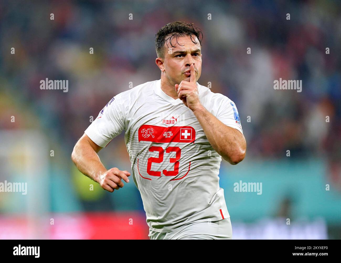 Switzerland's Xherdan Shaqiri celebrates scoring their side's first ...