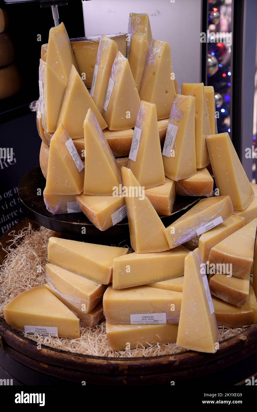 Copenhagen/Denmark/02 December 2022Cheese buyers in cheese shop in ...