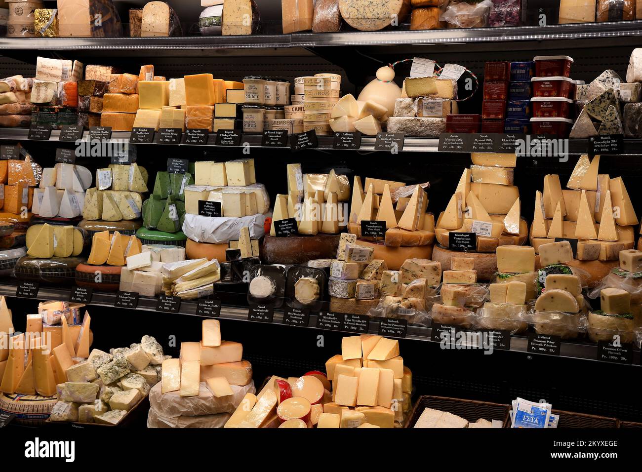 Copenhagen/Denmark/02 December 2022Cheese buyers in cheese shop in ...