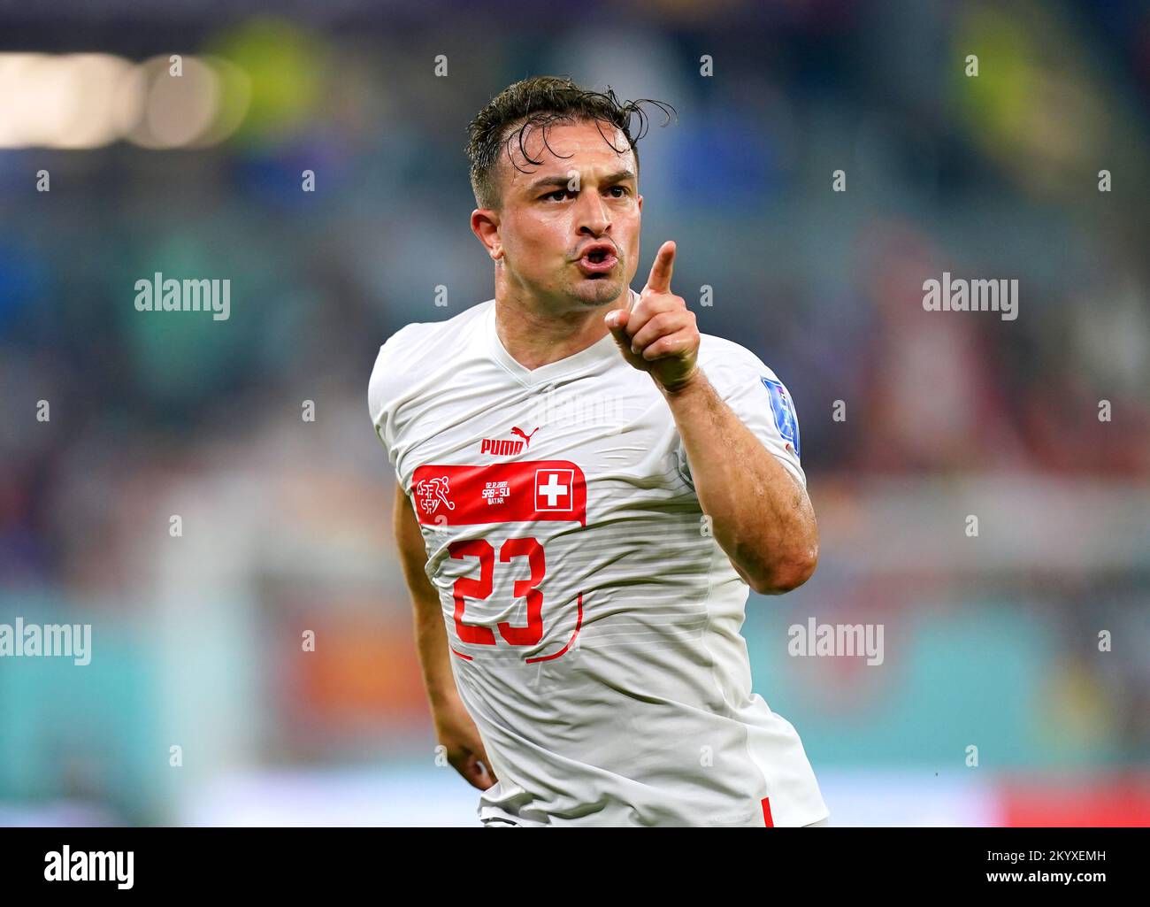 Switzerland's Xherdan Shaqiri celebrates scoring their side's first ...