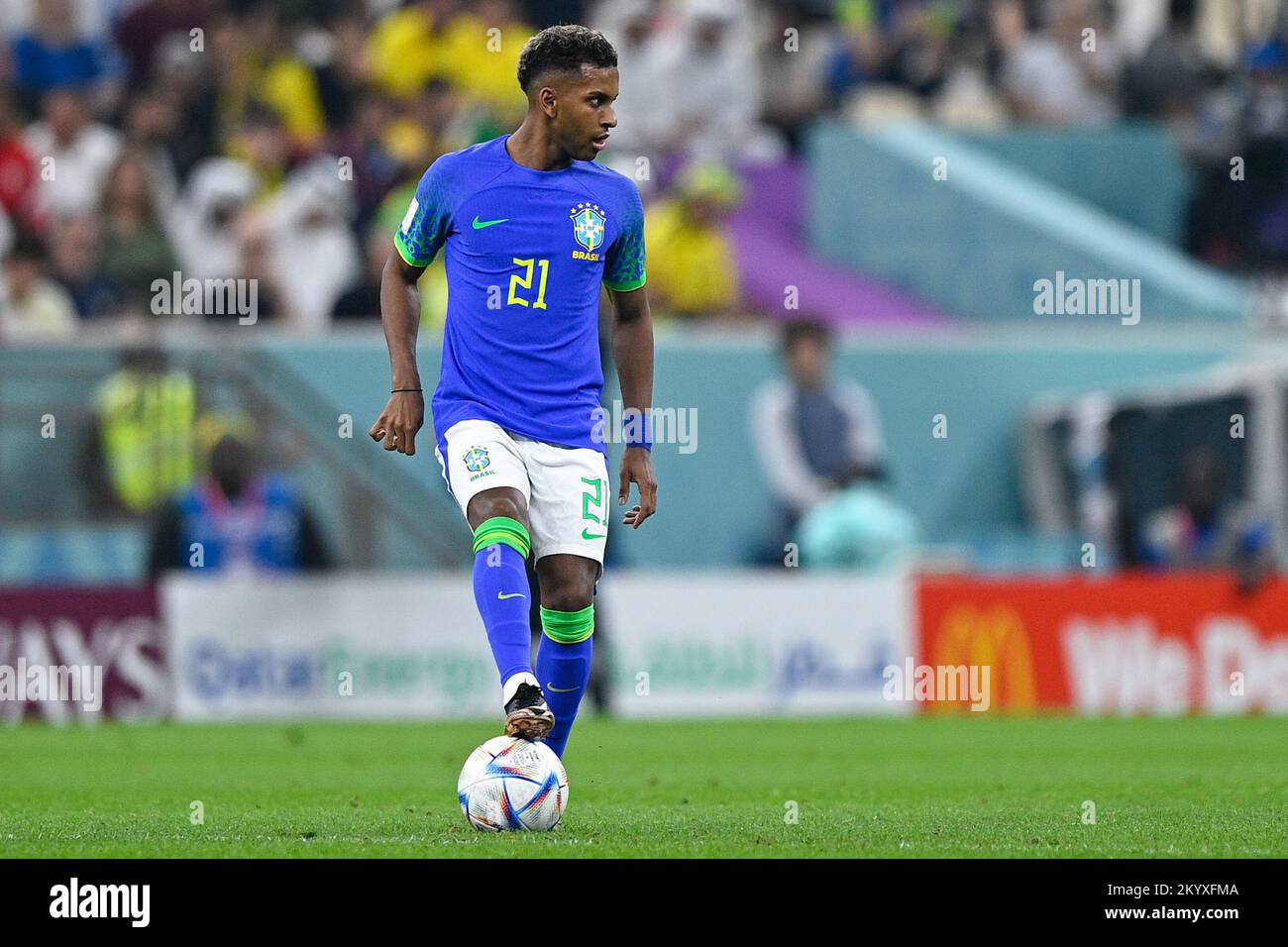 LUSAIL CITY, QATAR - DECEMBER 2: Rodrygo of Brazil in action during the ...