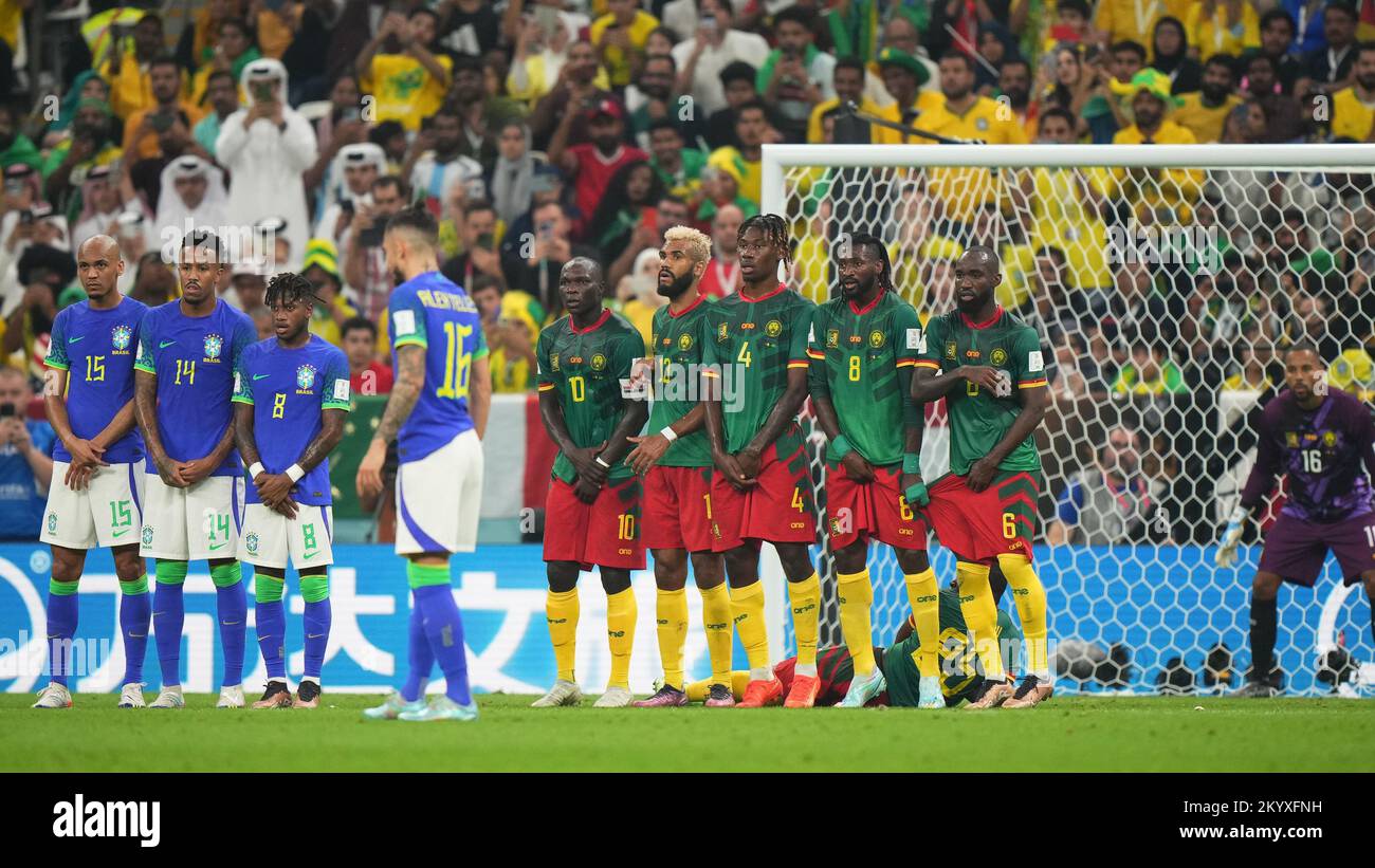 Cameroon players and Brazil players during the FIFA World Cup Qatar ...