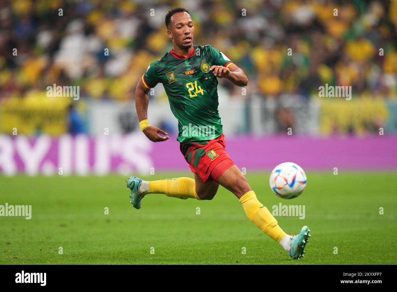 Enzo Ebosse of Cameroon during the FIFA World Cup Qatar 2022 match ... Enzo Ebosse of Cameroon during the FIFA World Cup Qatar 2022 match ...