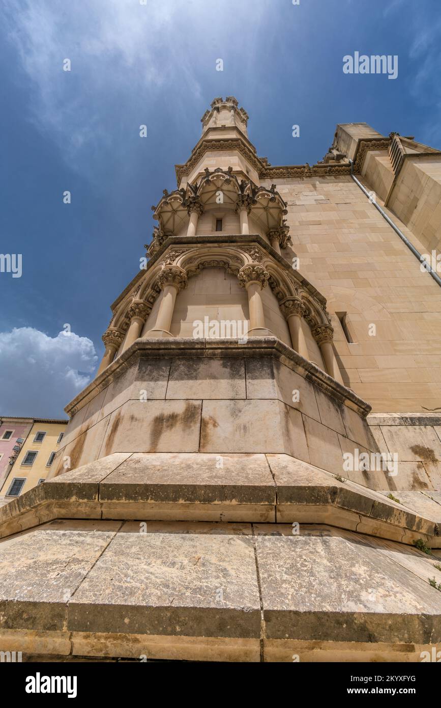 Cuenca, Spain. June 15, 2022 : Side view of Cuenca Cathedral tower ...