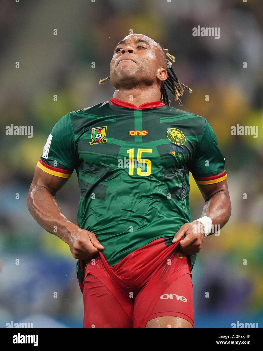 Pierre Kunde of Cameroon during the FIFA World Cup Qatar 2022 match ...