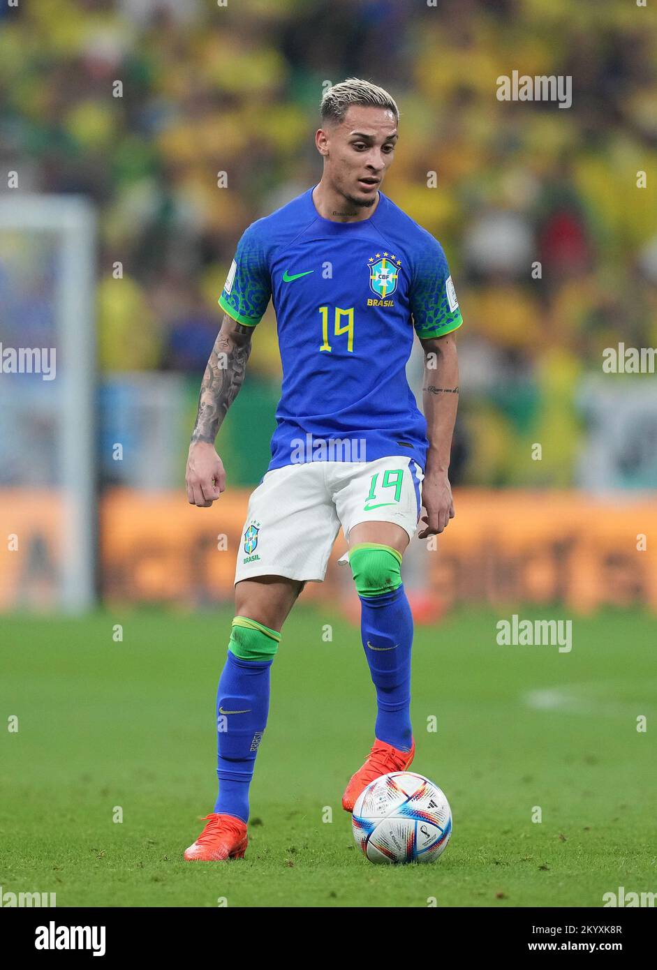 Brazil's Antony during the FIFA World Cup Group G match at the Lusail Stadium in Lusail, Qatar ...