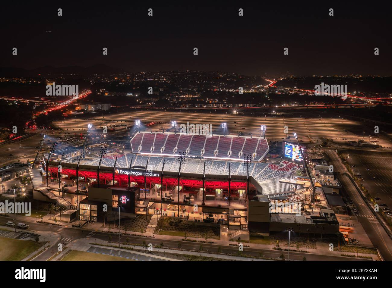 Snapdragon Stadium in San Diego at night Stock Photo - Alamy