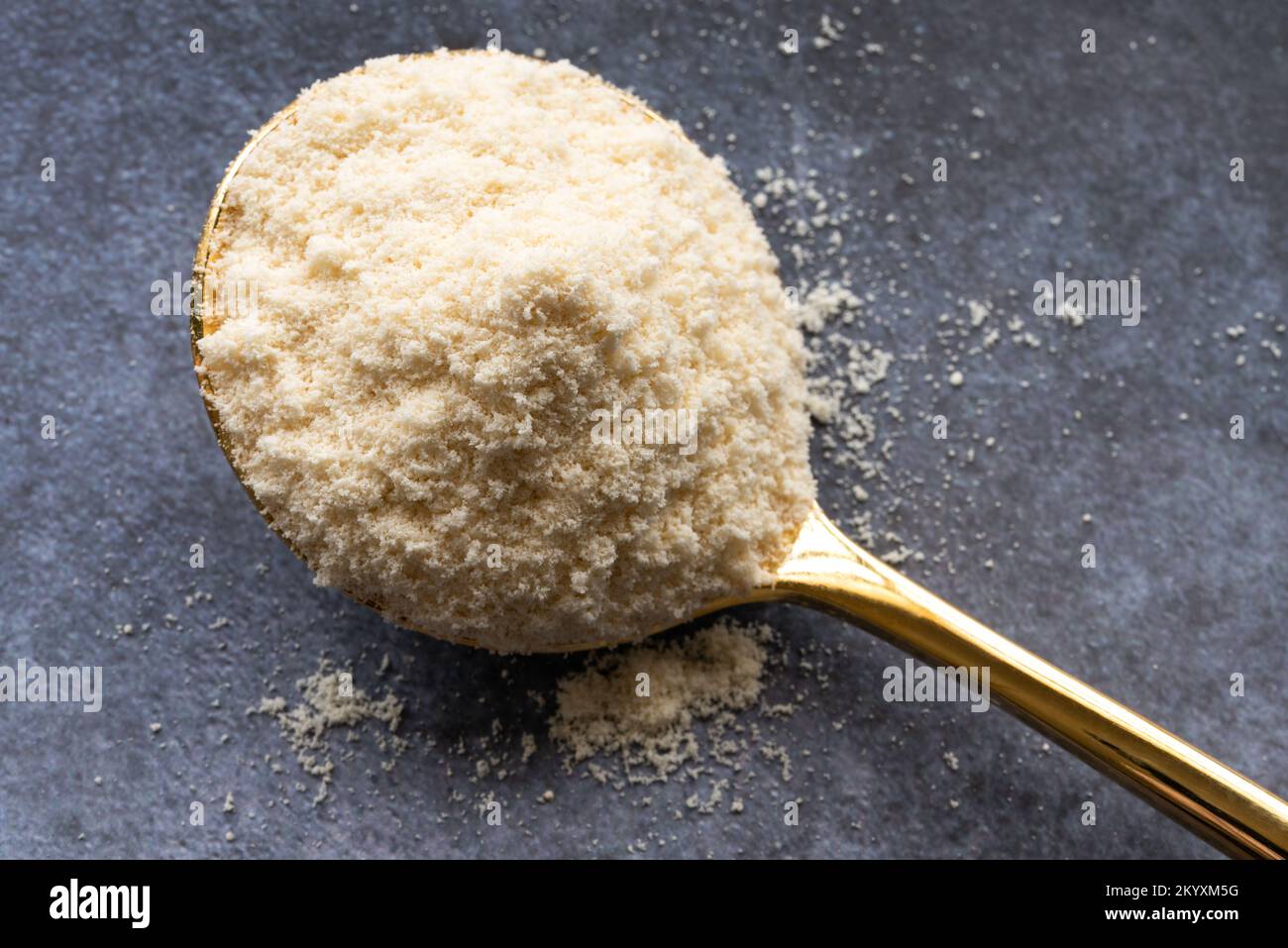 Whey Protein Powder on a Gold Spoon Stock Photo - Alamy