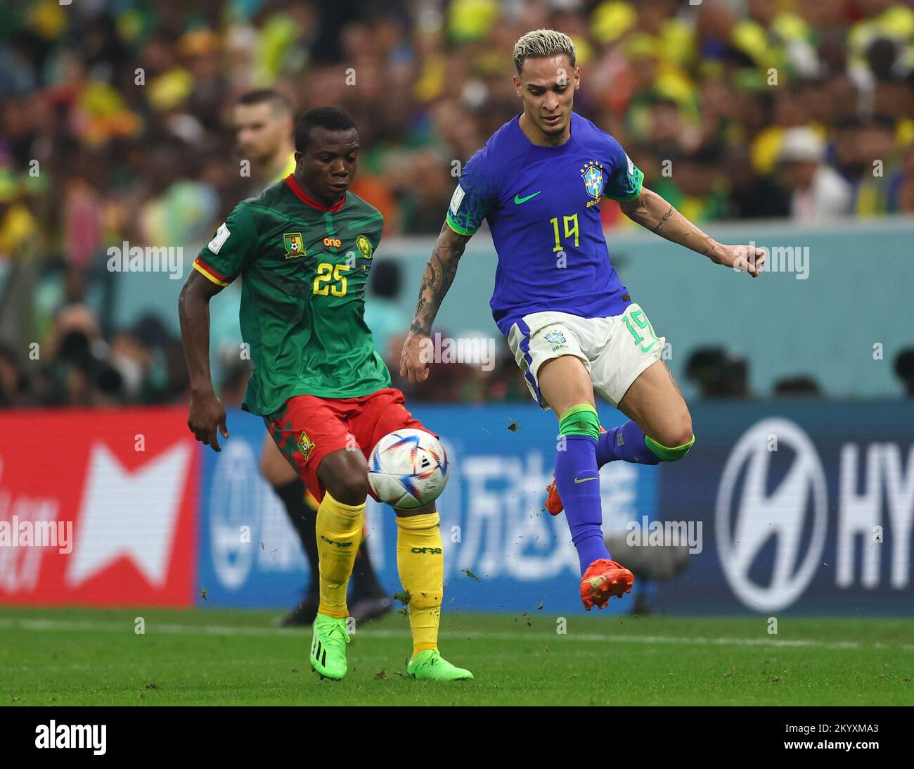 Doha, Qatar, 2nd December 2022. Toto Nohou of Cameroon and Antony of ...