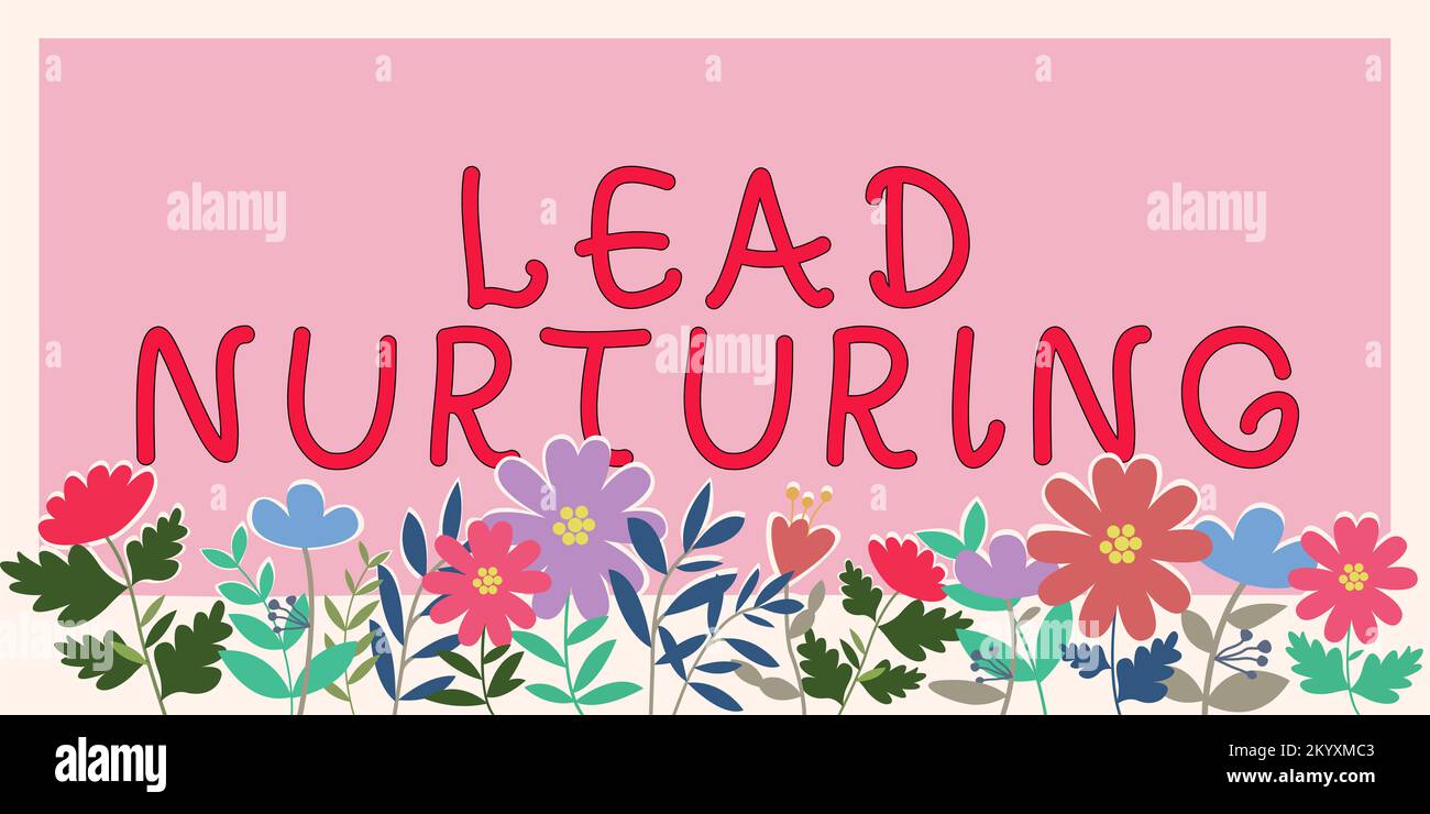 Text caption presenting Lead Nurturing. Word Written on method of ...