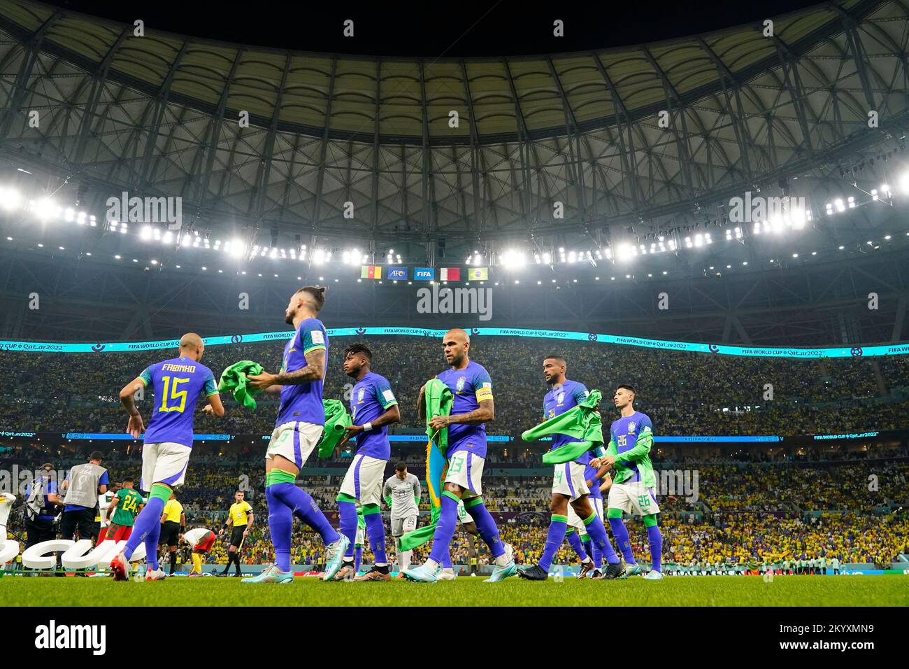 Brazil team group during the FIFA World Cup Qatar 2022 match, Group G ...