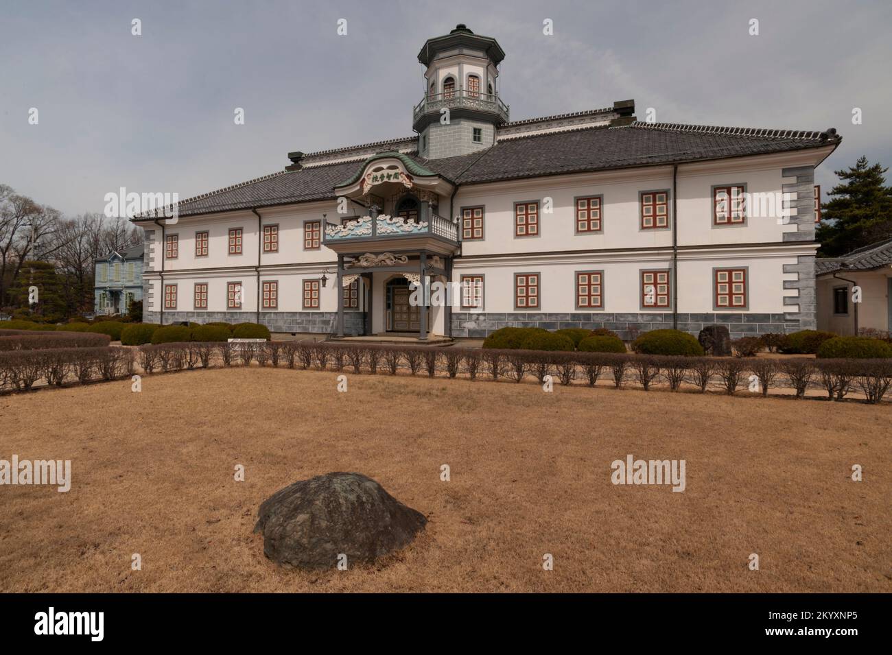 The exterior of the former Kaichi School, Matsumoto, Nagano, Japan ...