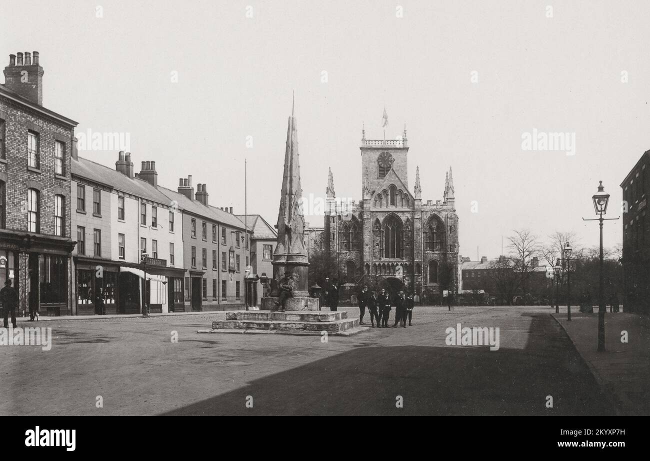 Vintage photograph - 1891 - Market Place, Selby, North Yorkshire Stock ...