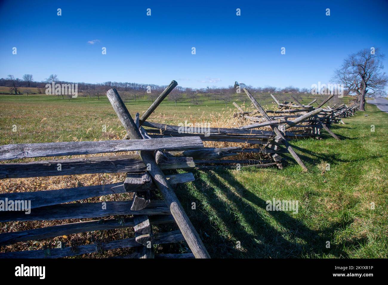 Battlefield fence at Gettysburg site of the US Civil War Stock Photo ...