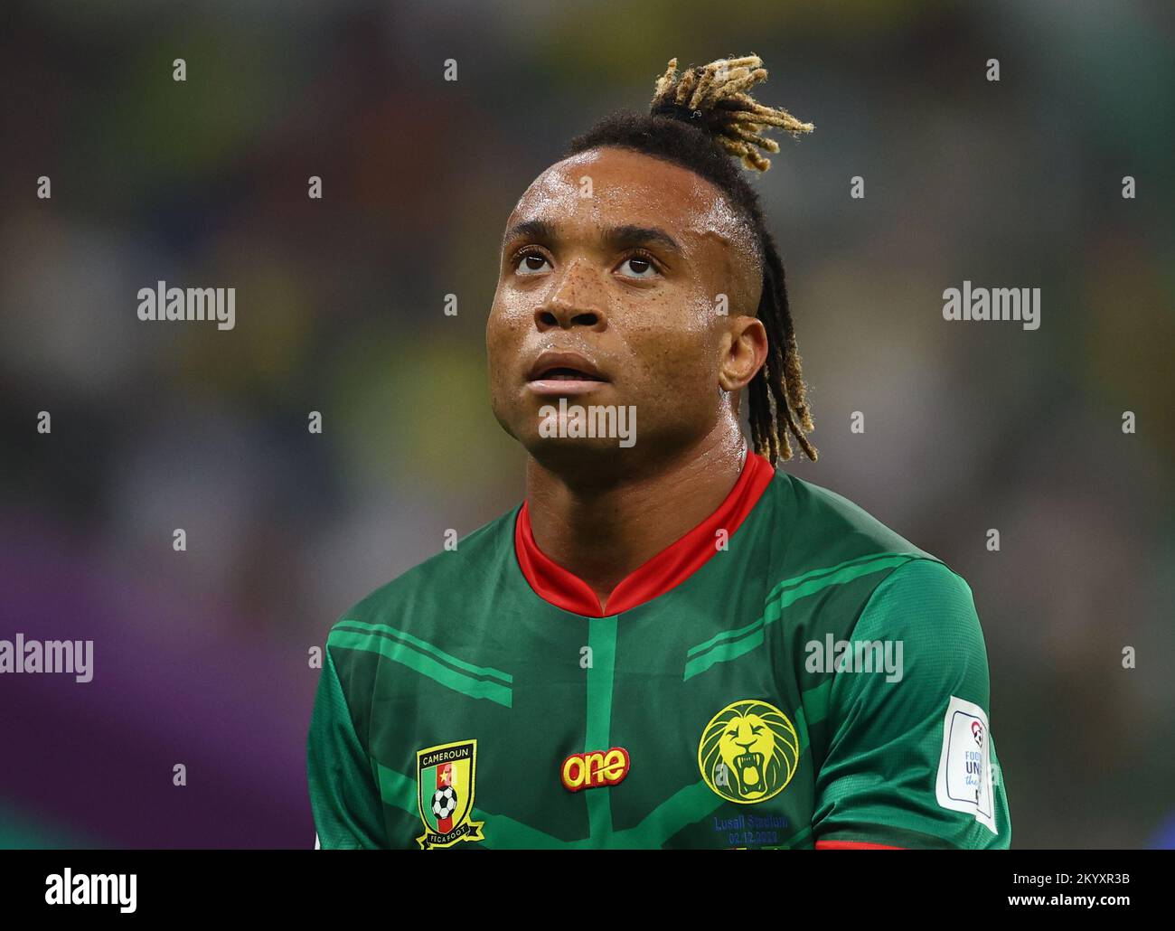 Doha, Qatar, 2nd December 2022. Pierre Kunde of Cameroon during the ...