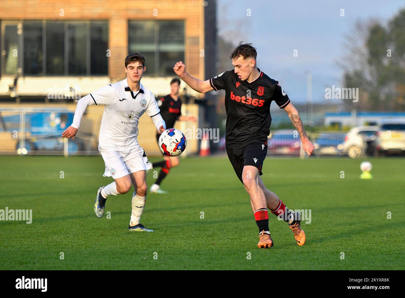 Swansea, Wales. 2 December 2022. Daniel Malone of Stoke City under ...