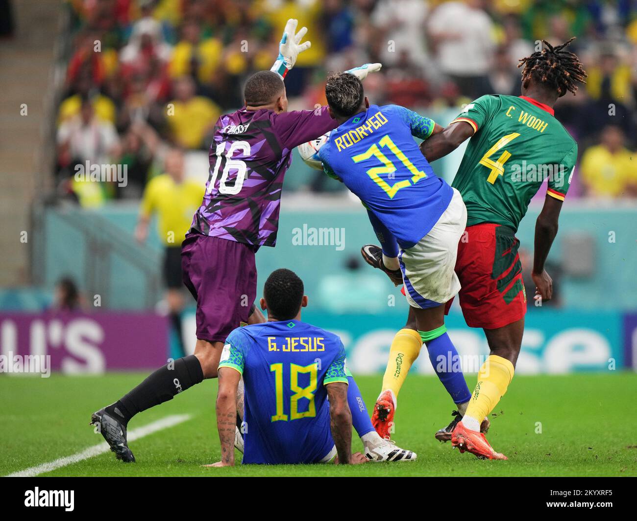Lusail, Qatar. 02nd Dec, 2022. Devis Epassy, Christopher Woohj of ...