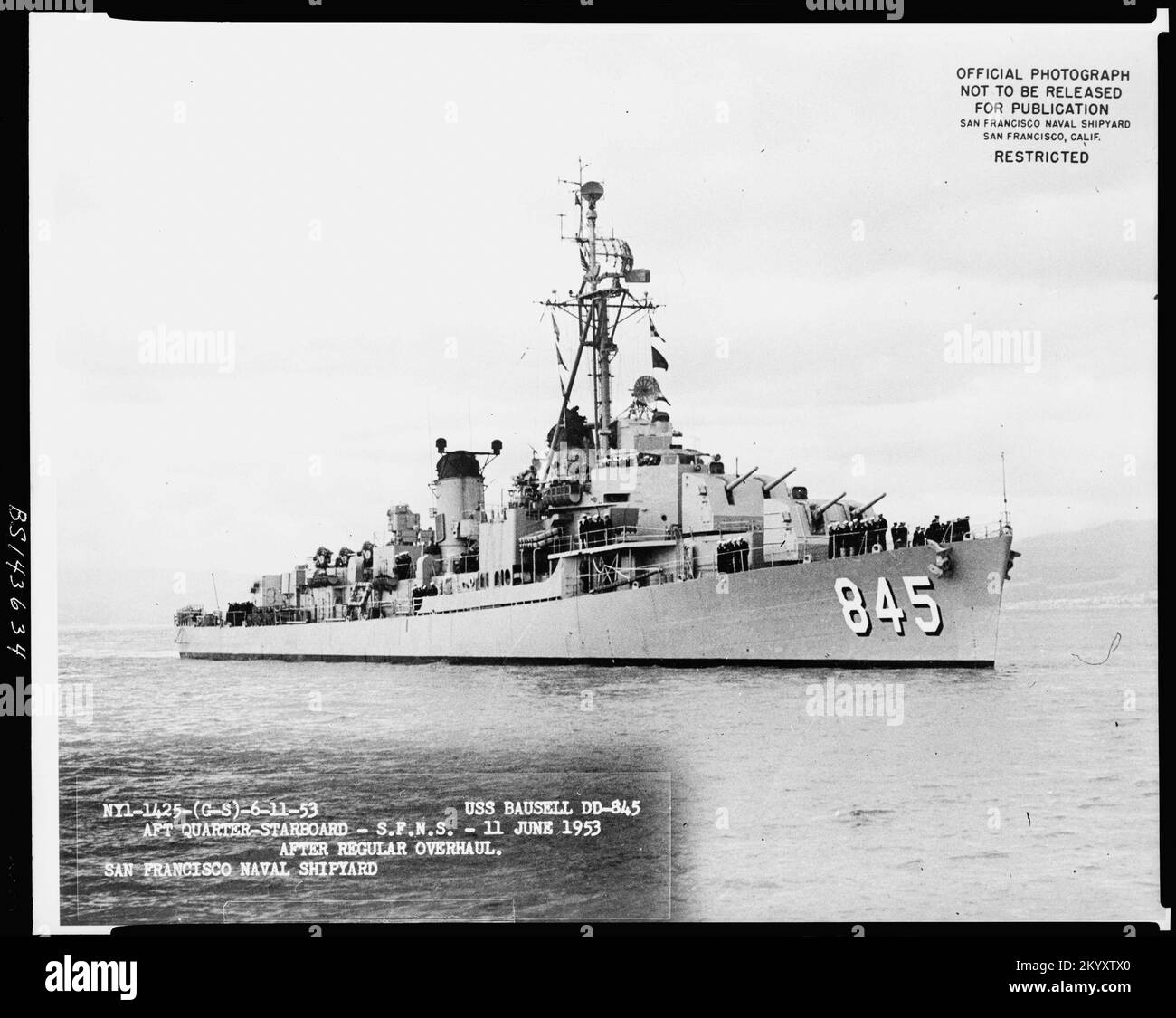 Crew Uss Bausell Dd845 Log