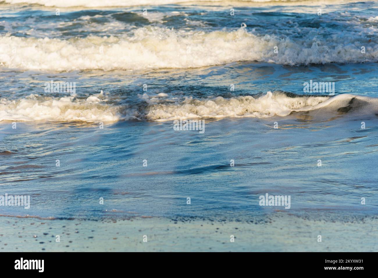 Beach shore with waves. Guaibim beach. City of Valenca, Brazil Stock ...
