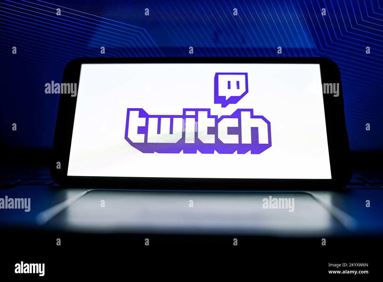 Nysa, Poland. 2nd Dec, 2022. In this photo illustration a Twitch logo ...
