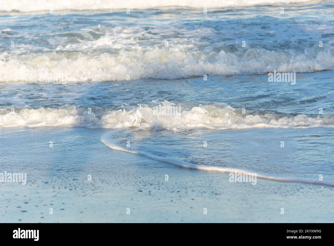 Beach shore with waves. Guaibim beach. City of Valenca, Brazil Stock ...