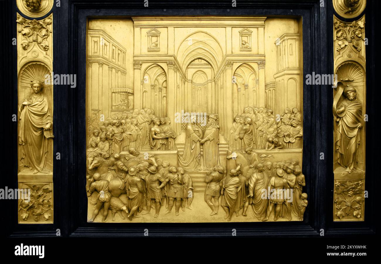 Queen of Sheba and King Solomon, Gates of Paradise, Florence Stock ...