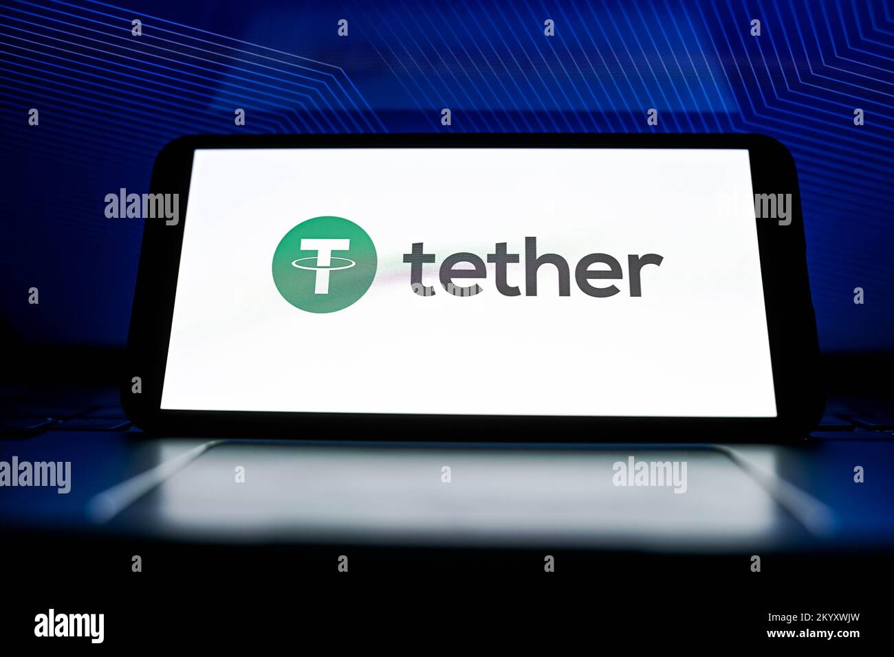 Nysa, Poland. 2nd Dec, 2022. In this photo illustration a Tether logo ...