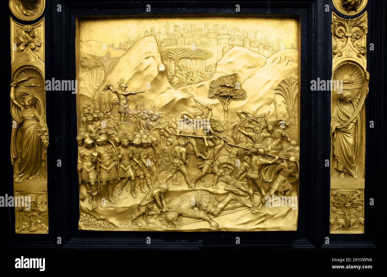 David; Fallen Goliath, Gates of Paradise, Florence Stock Photo - Alamy