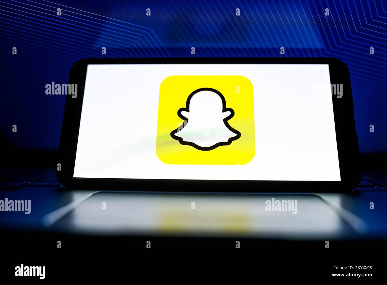 Nysa, Poland. 2nd Dec, 2022. In this photo illustration a Snapchat logo ...