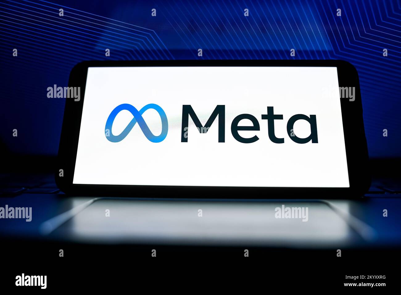 Nysa, Poland. 2nd Dec, 2022. In this photo illustration a Meta logo ...