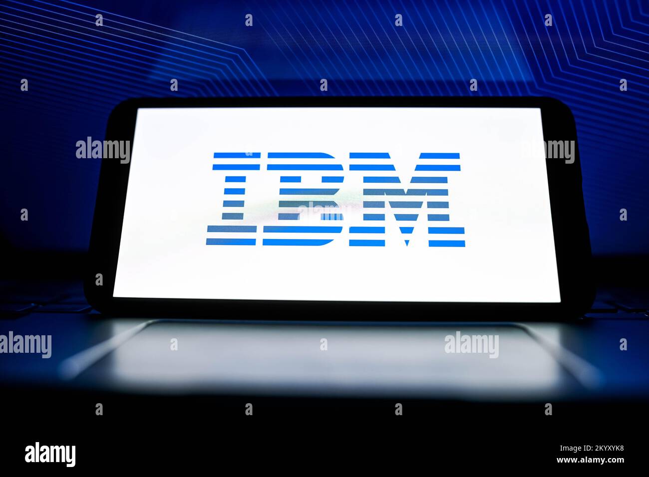 Nysa, Poland. 2nd Dec, 2022. In this photo illustration a IBM logo seen ...