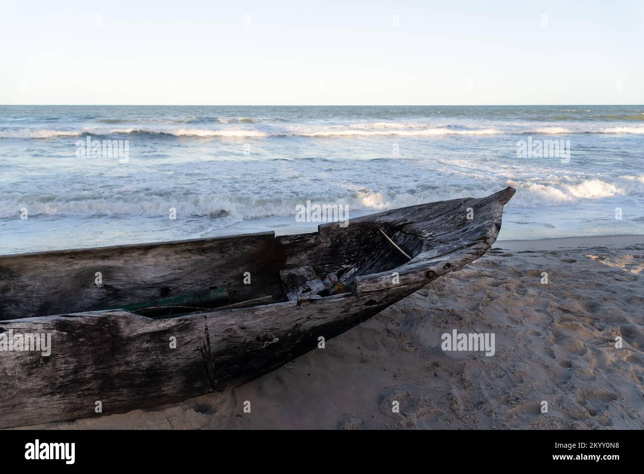 Boat on the beach sand. City of Valenca, Brazil Stock Photo - Alamy