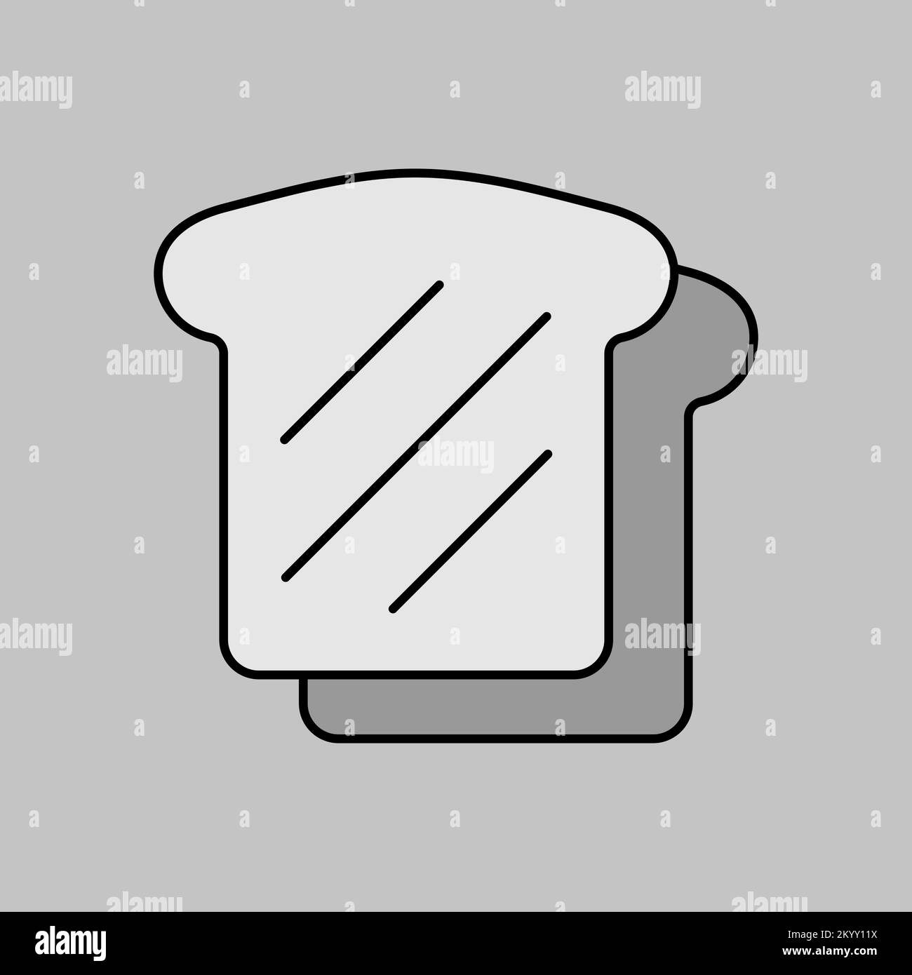 Bread, Toast vector grayscale icon. Fast food sign. Graph symbol for ...