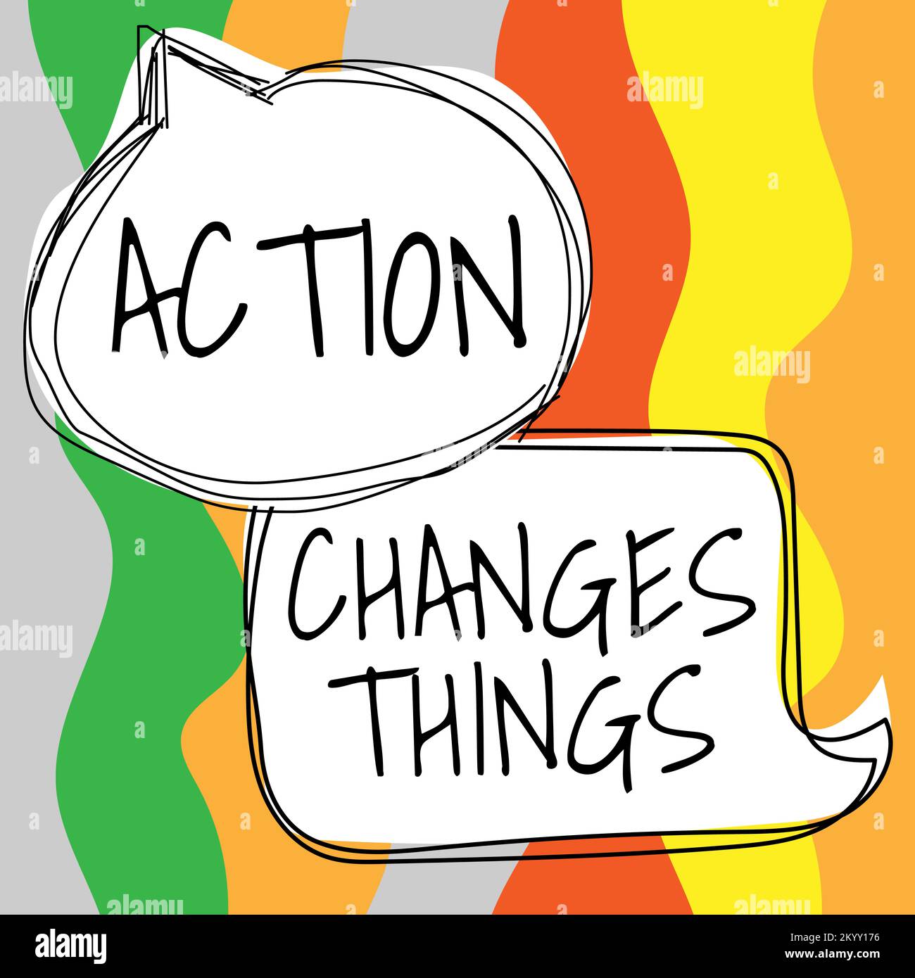 Text sign showing Action Changes Things. Conceptual photo doing ...