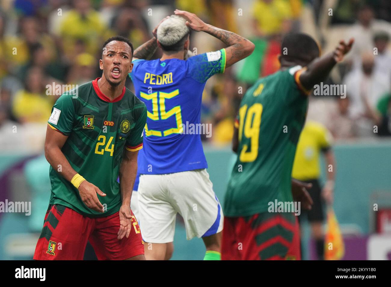Enzo Ebosse of Cameroon during the FIFA World Cup Qatar 2022 match ... Enzo Ebosse of Cameroon during the FIFA World Cup Qatar 2022 match ...
