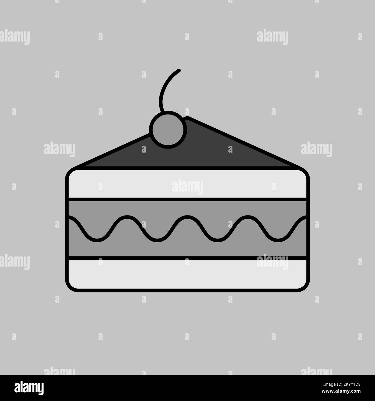 Piece of cake vector grayscale icon. Fast food sign. Graph symbol for ...