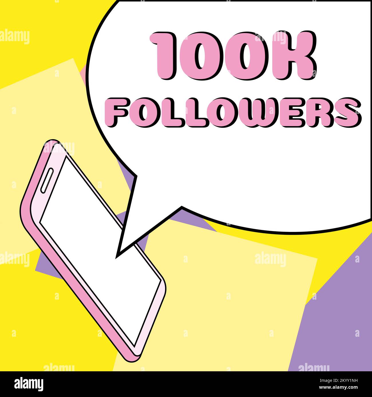 Inspiration showing sign 100K Followers. Business showcase number of ...