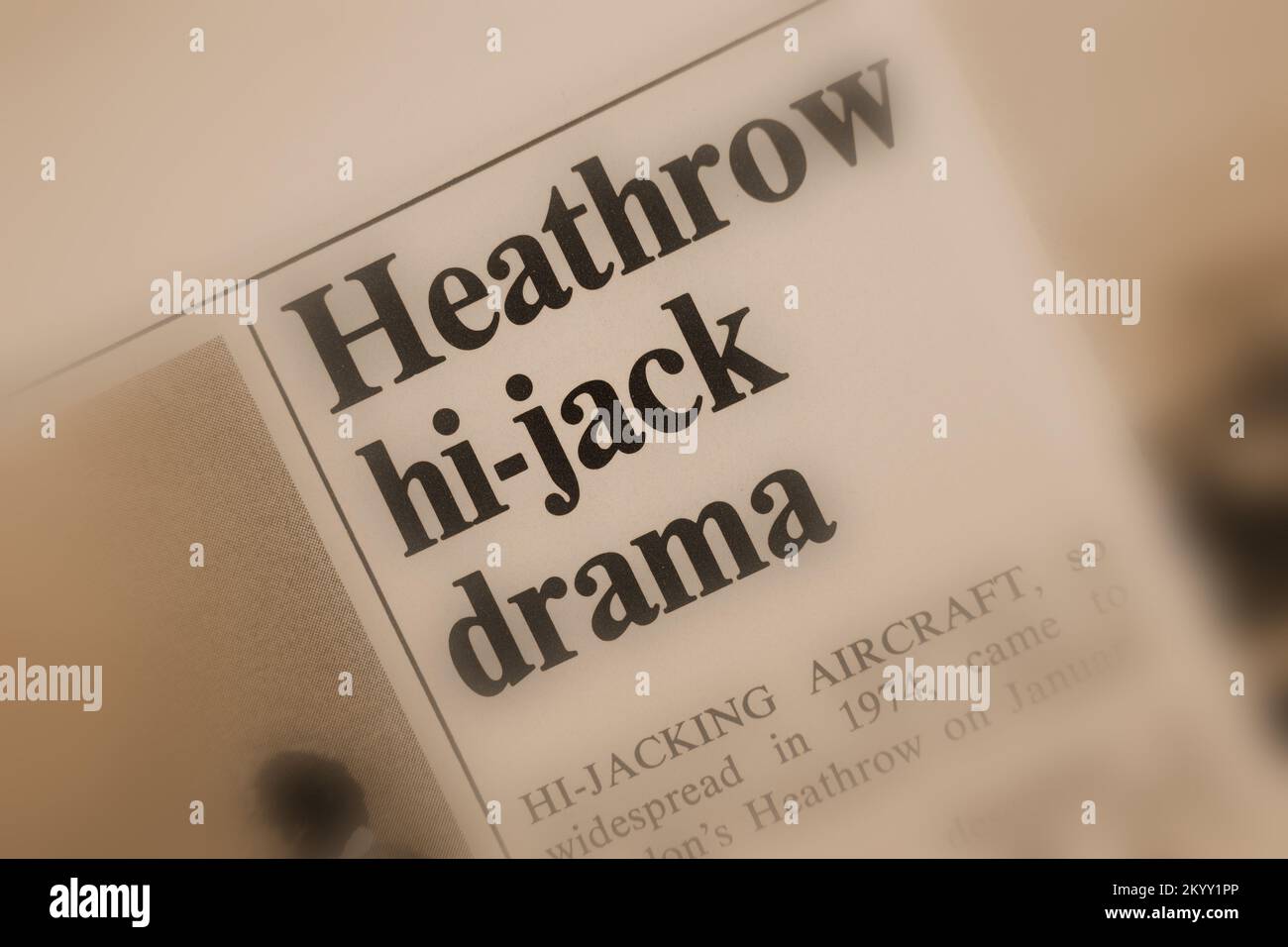 news story from 1975 newspaper headline article title - Heathrow hi ...