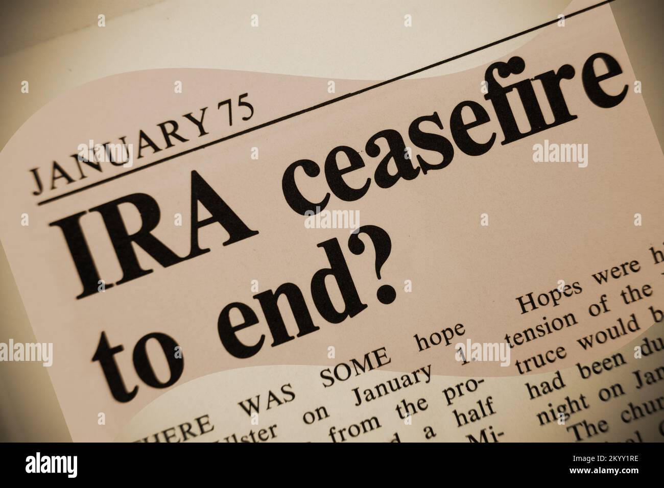 news story from 1975 newspaper headline article title - IRA ceasefire ...