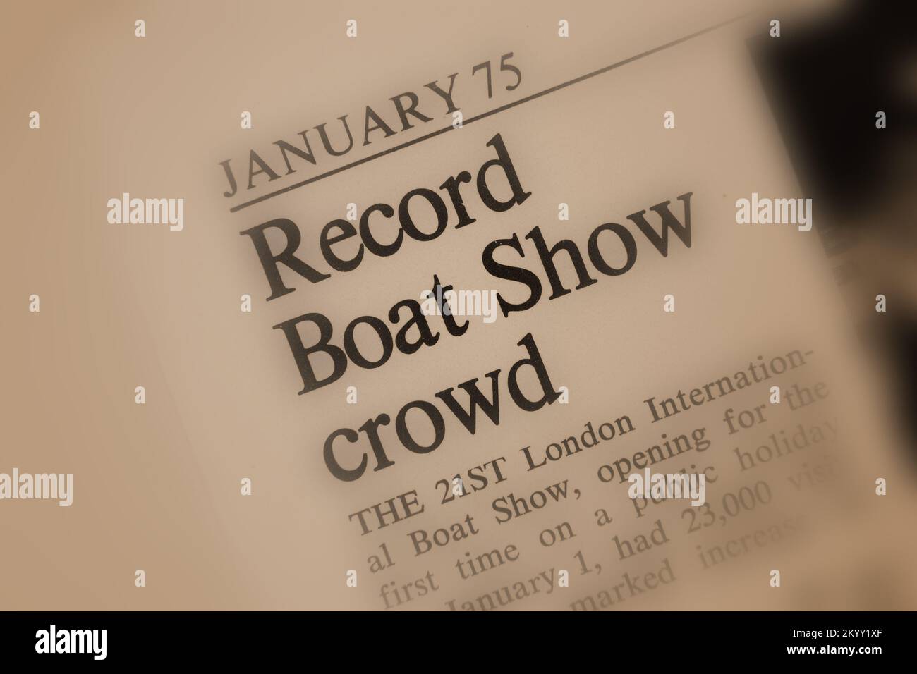 news story from 1975 newspaper headline article title - Record Boat ...